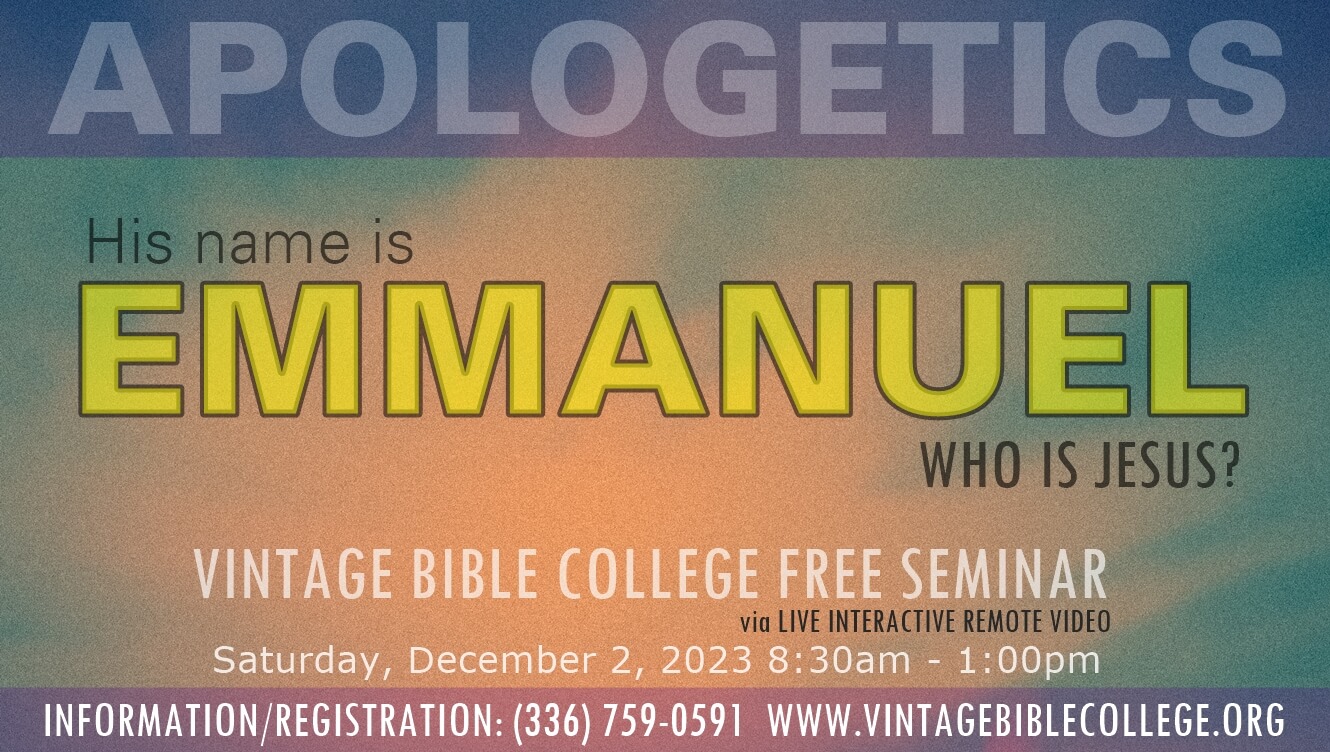 Free Seminar - Vintage Bible College & Seminary